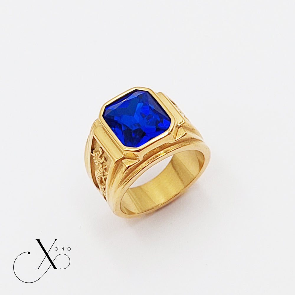 Royal Blue Zircon Gold Ring – Xono Online Shop
