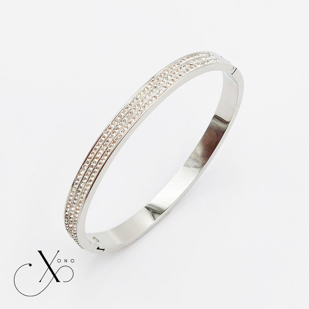 Iced Silver Bangle – Xono